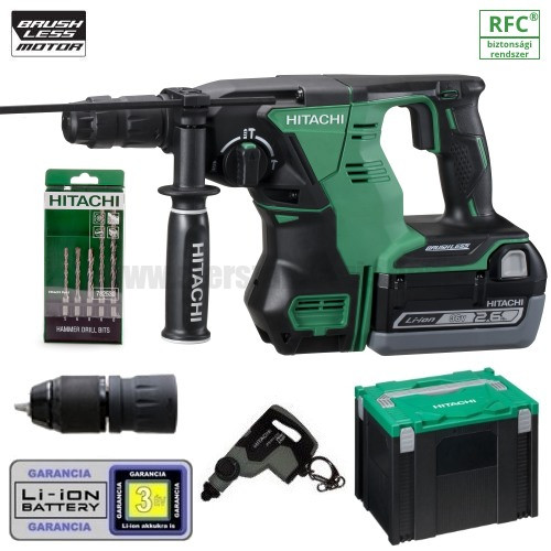Hitachi (HiKOKI) DH36DBQL Akkus fúró-vésőkalapács (36V/2x2.6Ah) HITBOX ...