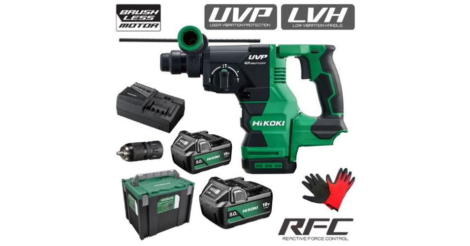 Hitachi (HiKOKI) DH1826DC-WPZ Akkus fúrókalapács (18V/2x5.0Ah) HITBOX ...